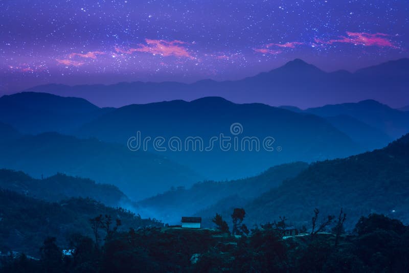 Himalayan nightscape stock image. Image of constellation - 61322265