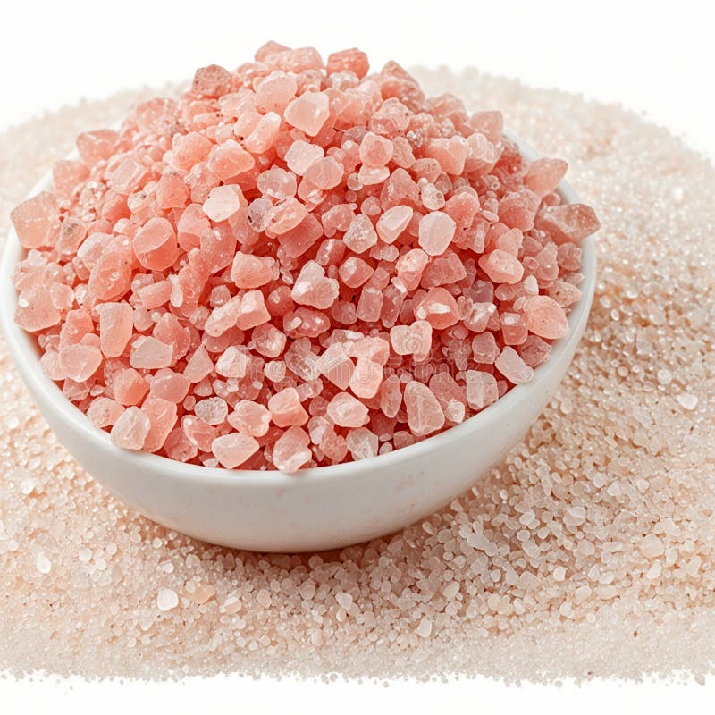 Himalayan Pink Salt, Isolated on White Background Stock Illustration ...