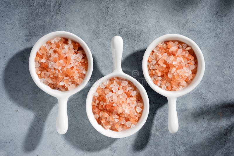 Himalayan Pink Salt Three Small Ceramic Cups Stock Photos - Free ...