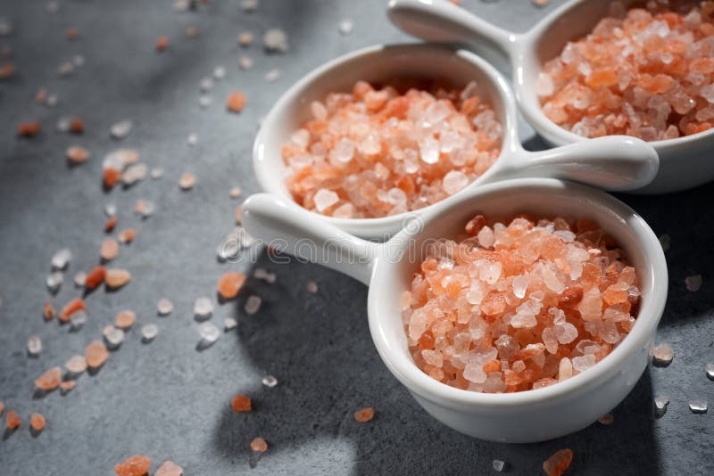 Himalayan Pink Salt Three Small Ceramic Cups Stock Photos - Free ...