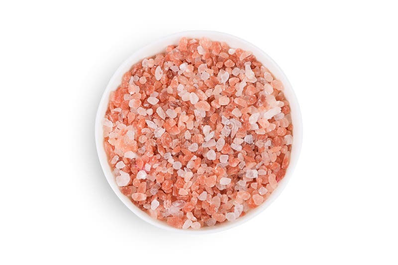 Himalayan Salt on Isolated White Background Stock Photo - Image of copy ...