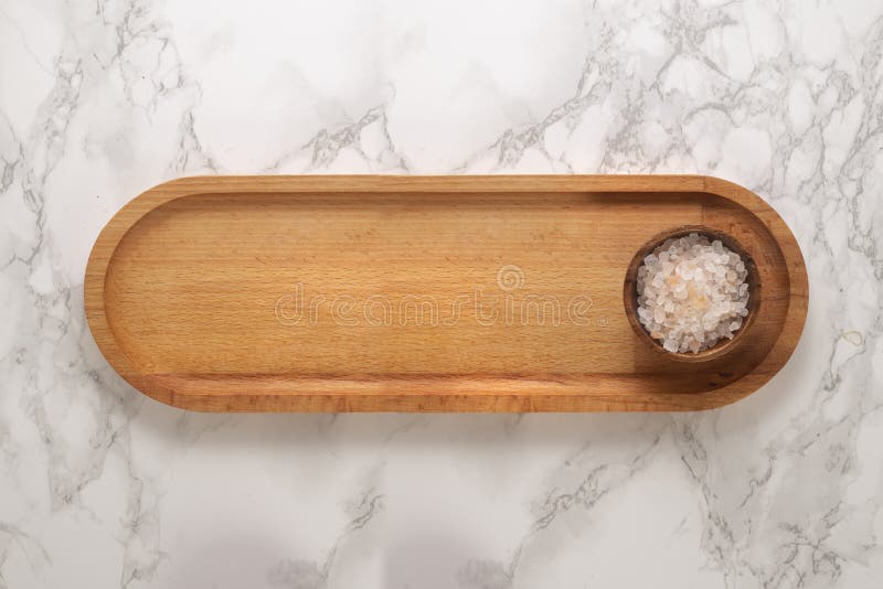 Himalayan Salt on Wooden Presentation Board Stock Image - Image of ...