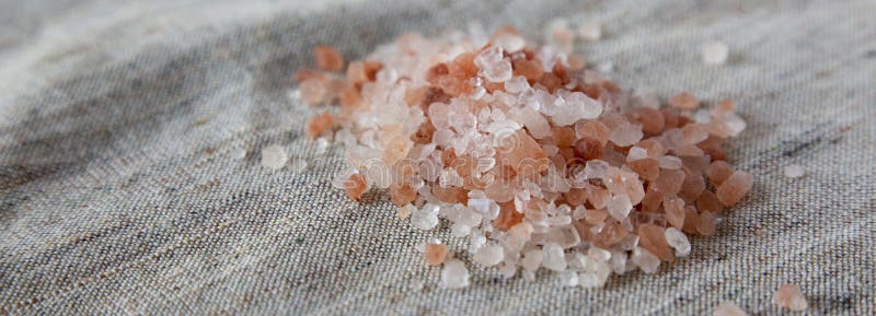 Himalayan Sea Salt on Cloth, Side View. Closeup Stock Photo - Image of ...