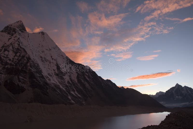 Himalayan Sunset stock image. Image of beauty, pheriche - 1312821