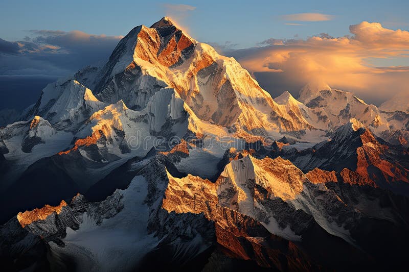 Himalayas. Mountain Range at Sunrise or Sunset. Generative AI Art Stock ...