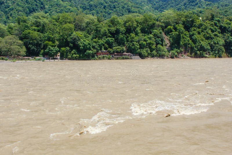 Himalayas and the Sacred River Ganga in the Town of Rishikesh, India ...