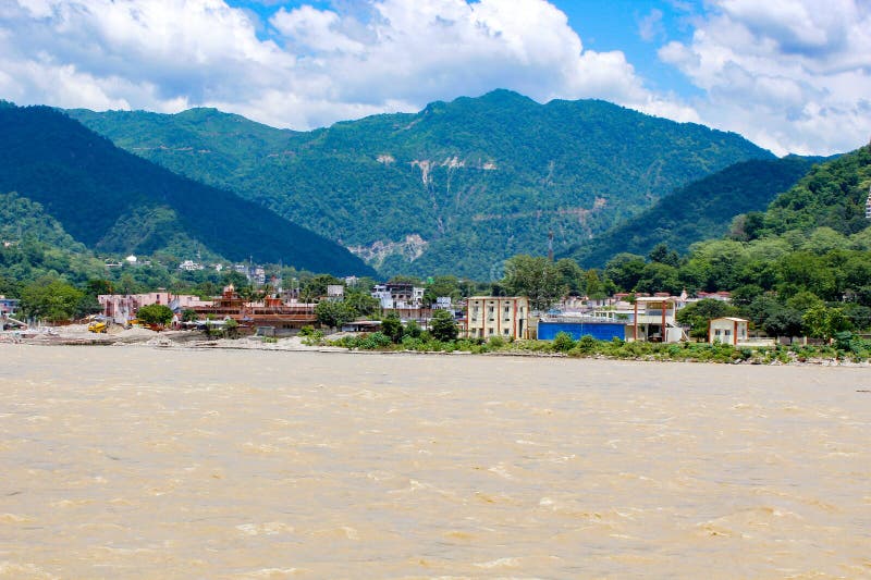 Himalayas in the Town of Rishikesh, India Stock Image - Image of trees ...