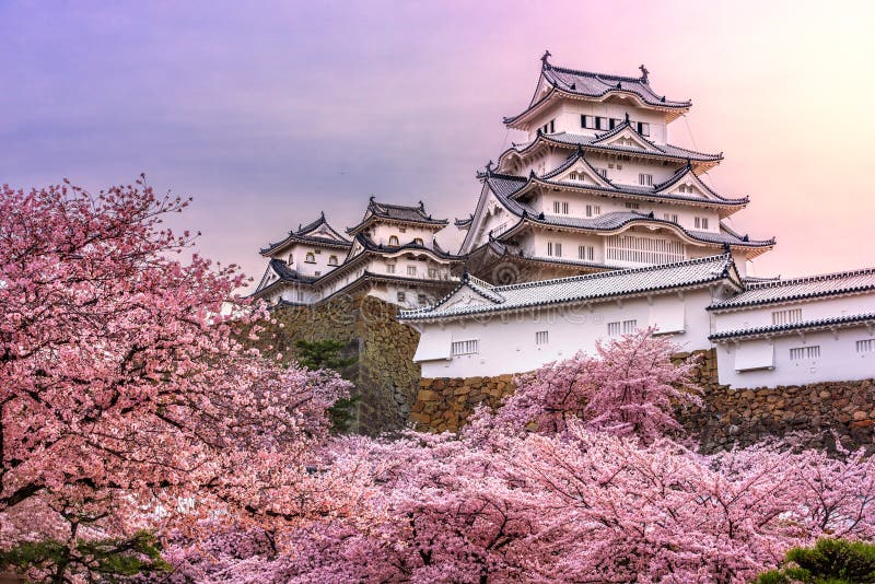 Himeji, Japan at Himeji Castle during Spring Cherry Blossom Season ...