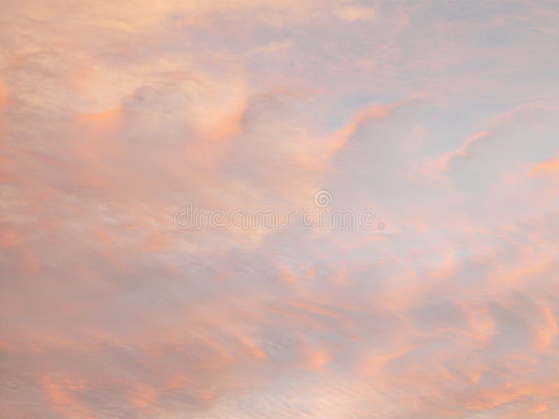 Himmelbakgrund Med Delikata Rosa Moln Fotografering för Bildbyråer ...