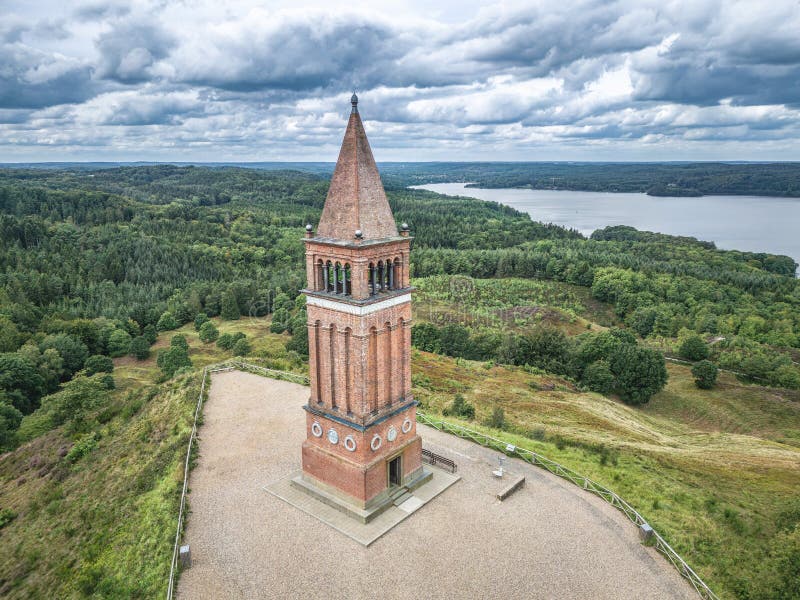 Himmelbjerget Tower, One of the Highest Places, in Denmark Stock Photo ...
