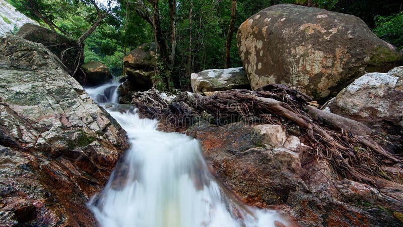 Nameung Waterfall Samui Thailand Stock Image - Image of forest, natural ...