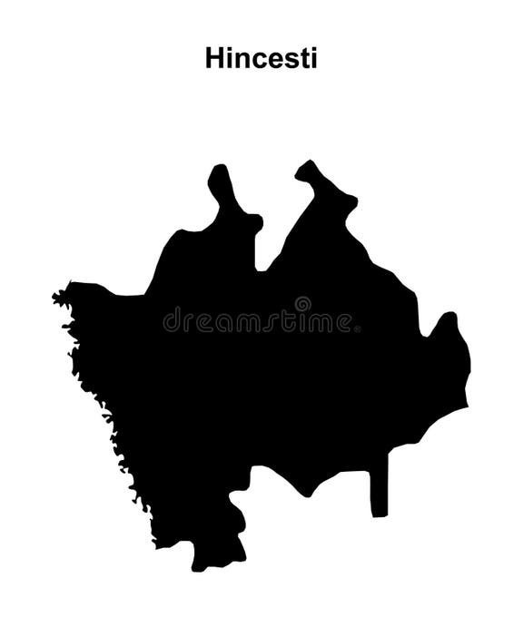 Hincesti outline map stock vector. Illustration of region - 360610157