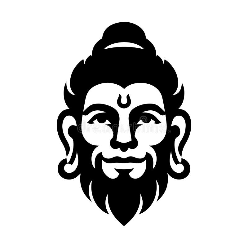 Hindu Deity Face Vector Illustration: Mythological Character for Design ...