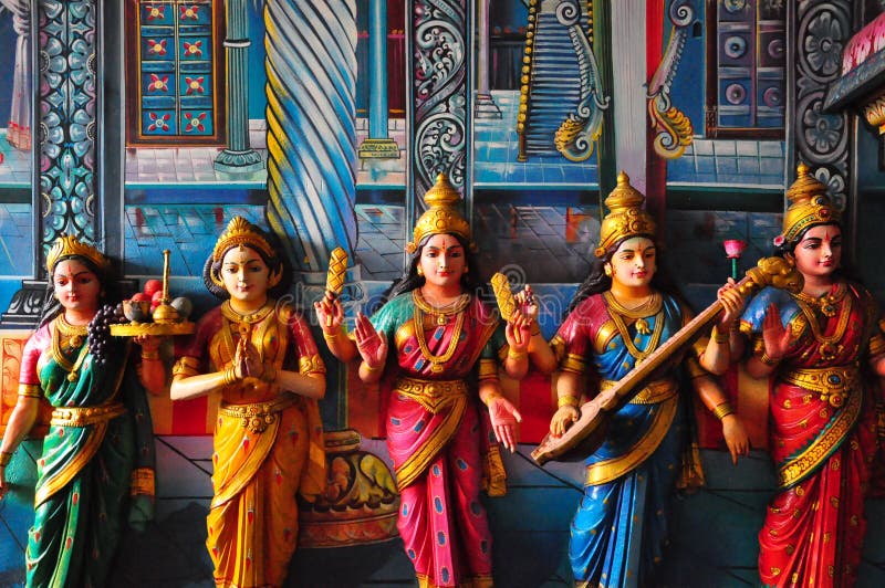 Hindu Deva Carvings and Paint. Editorial Stock Photo - Image of penang ...