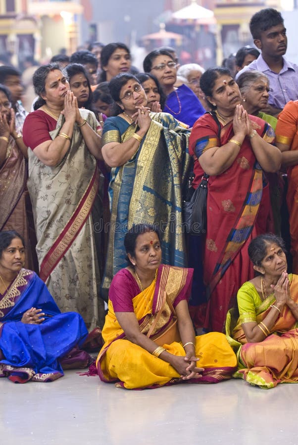 Devotees Gather Near a Hindu Temple Editorial Photo - Image of temple ...