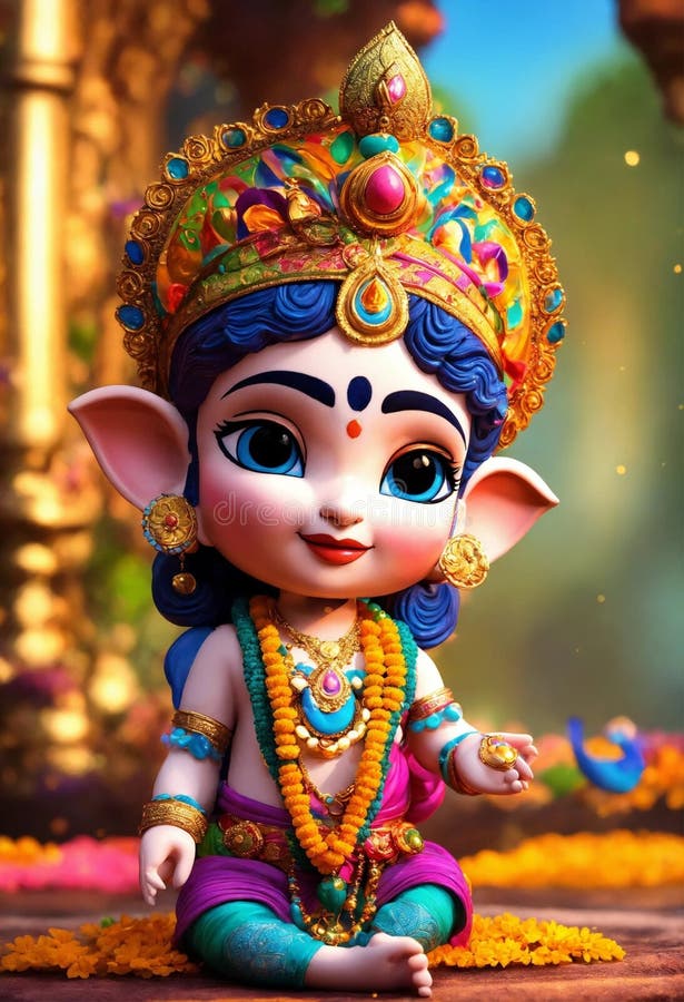 Hindu God Illustration Generative AI Stock Illustration - Illustration ...