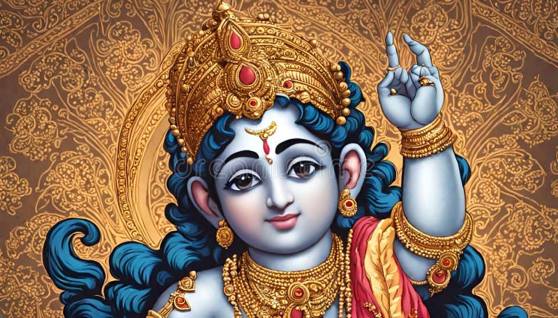 Hindu God Krishna stock illustration. Illustration of screenshot ...