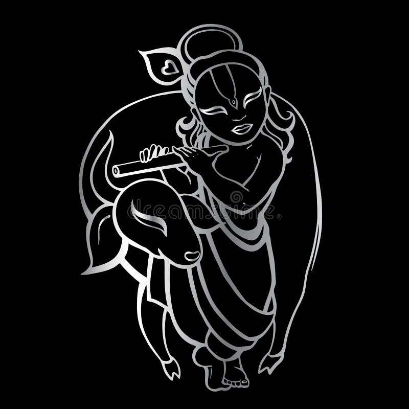 Hindu God Krishna. stock illustration. Illustration of festival - 39491090