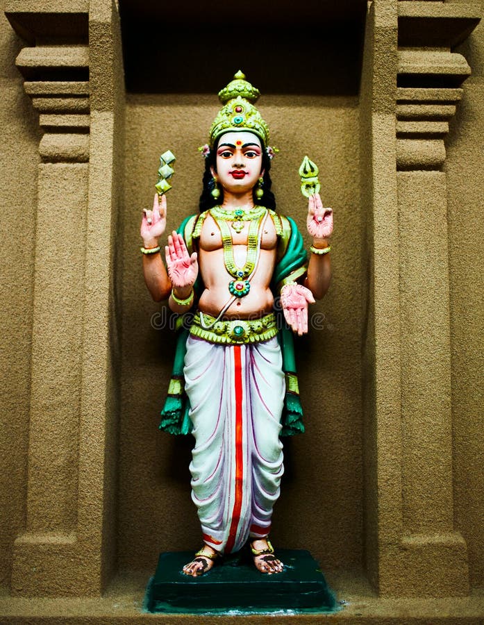 Hindu Goddess with Many Arms Temple Statue Stock Image - Image of hindu ...