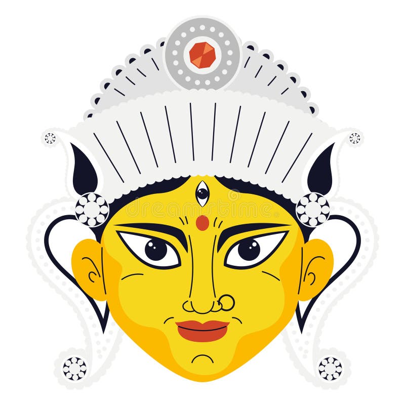 Goddess Durga on Lotus Flower Stock Vector - Illustration of hinduism ...