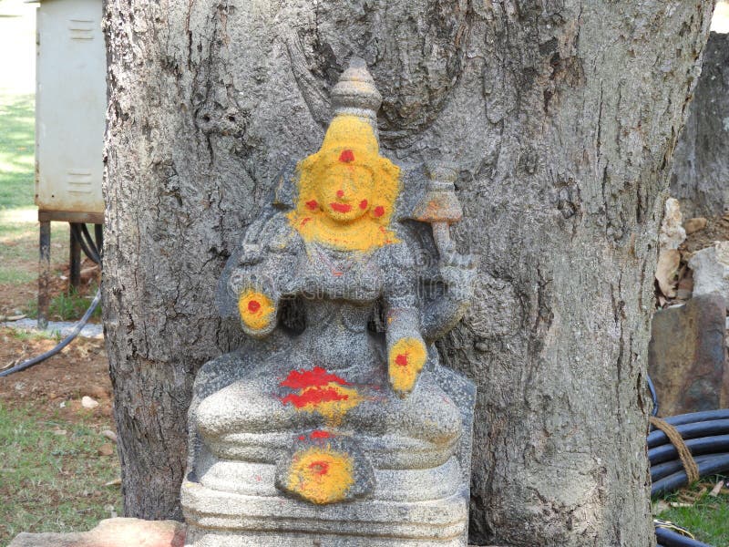 Hindu Goddess Under the Tree in Park Stock Photo - Image of devi, park ...