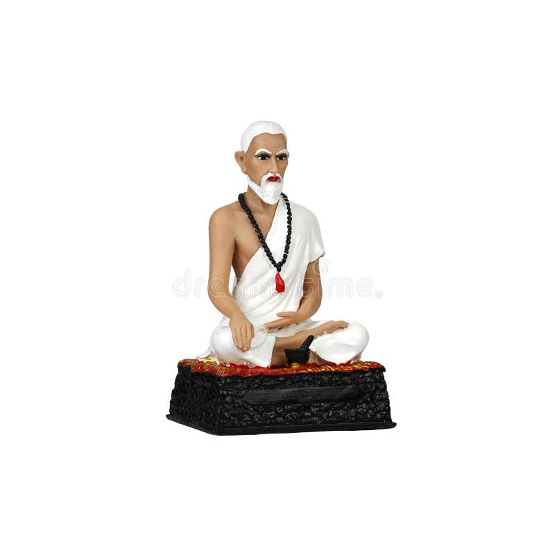 Hindu Hermit Statue on a White Background Stock Image - Image of bless ...
