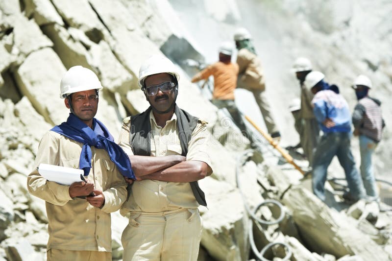 Hindu Indian Builders Workers at Construction Site Stock Photo - Image ...