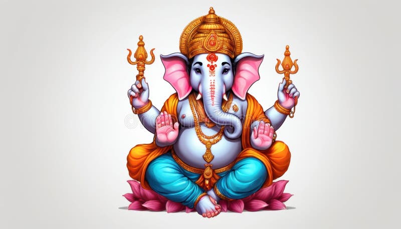 Hindu Lord Ganesha Texture Wallpaper Background. Stock Illustration ...