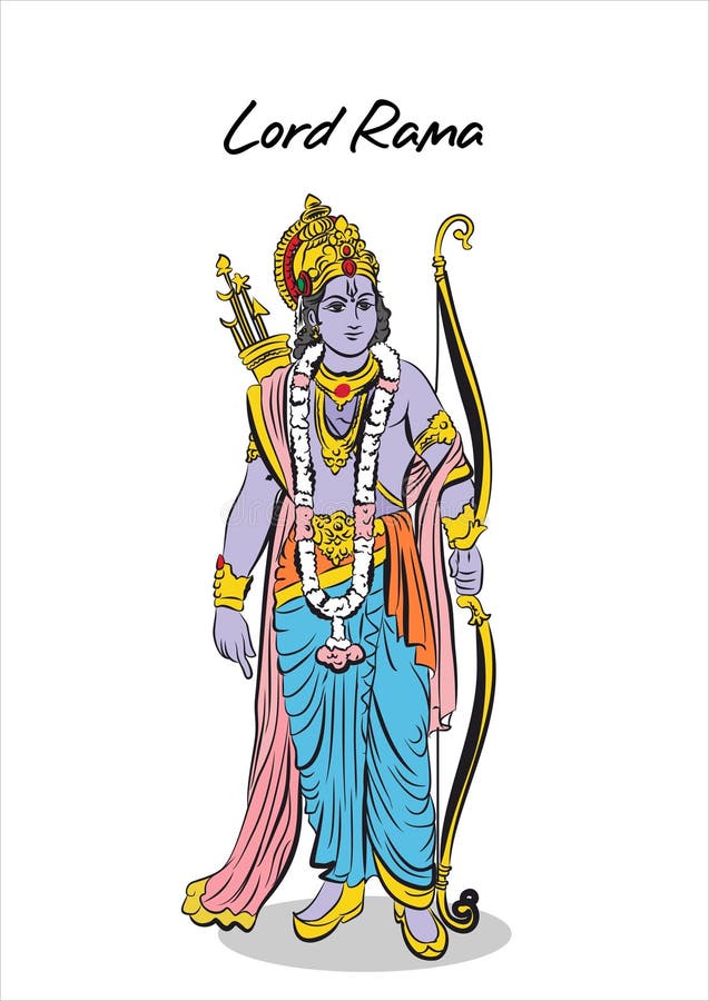 Hindu Lord Rama Vector Illustration Happy Ram Navmi Stock Illustration ...