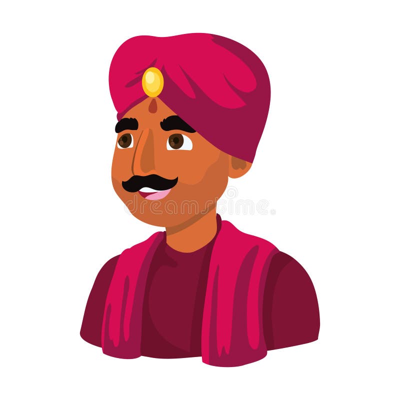 Hindu man illustration stock vector. Illustration of asia - 273156703