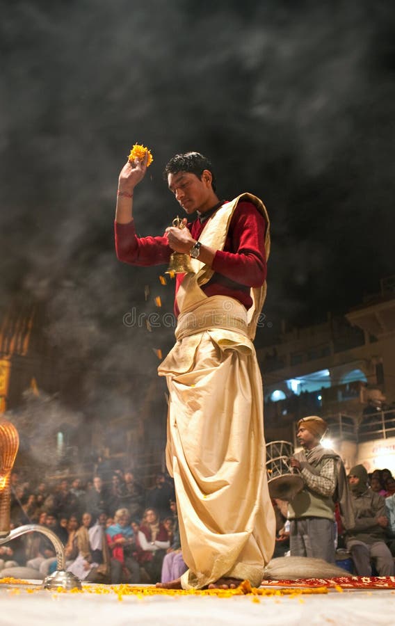 Hindu Priest in Varanasi, India Editorial Stock Photo - Image of holy ...