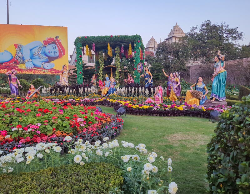 Hindu Spiritual God Krishna Idol at Temple from Flat Angle Stock Image ...