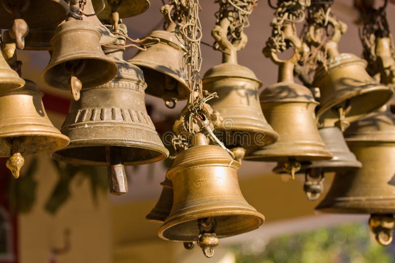 Hindu temple bell stock image. Image of hindu, bronze - 27467335