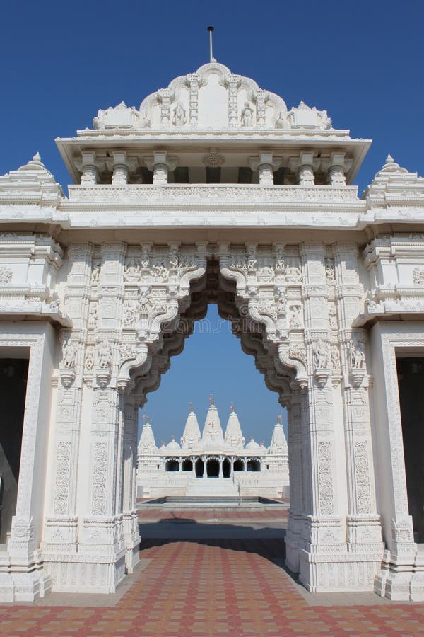 Hindu Temple Gate with the Temple through the Gate Stock Photo - Image ...