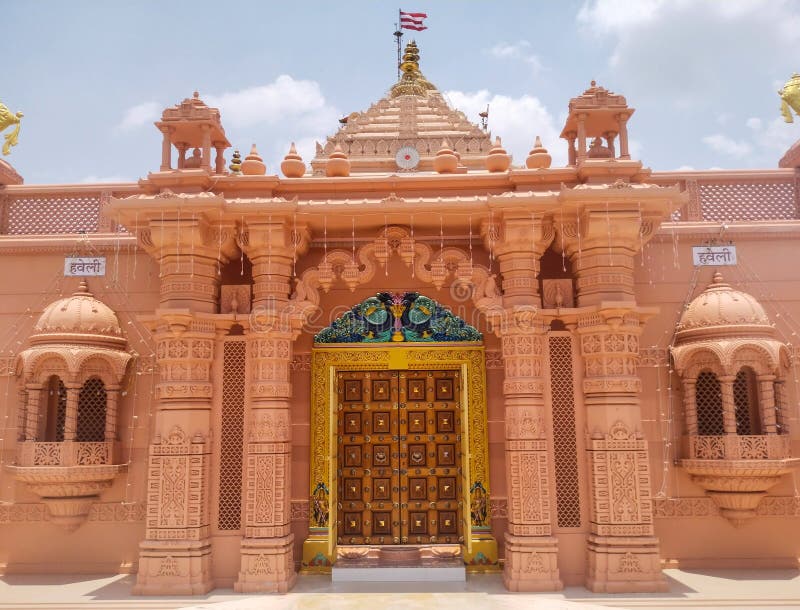 Hindu Temple from Nilkanth Dham Poicha Stock Photo - Image of poicha ...
