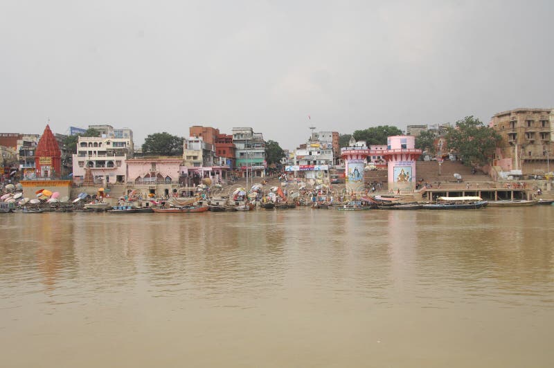 Hindu Temple at Varanasi India Editorial Photography - Image of boat ...