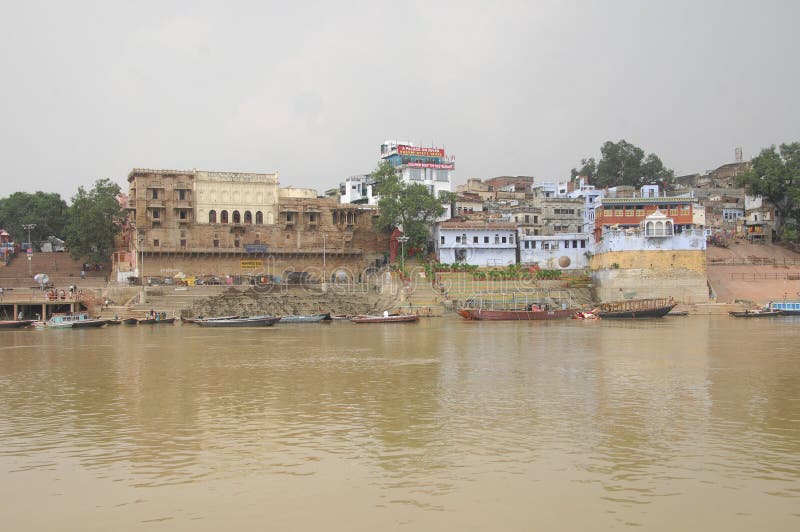 Hindu Temple at Varanasi India Stock Photo - Image of pray, ghat: 274052628