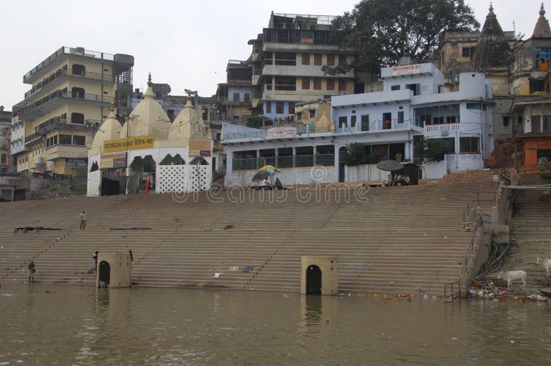 Hindu Temple at Varanasi India Stock Photo - Image of ancient, people ...