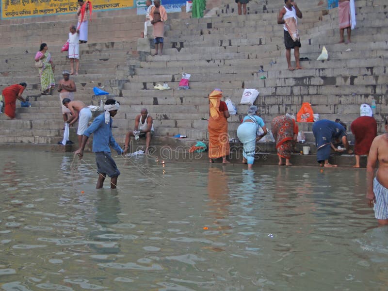 Hindus perform ritual puja editorial stock photo. Image of people ...