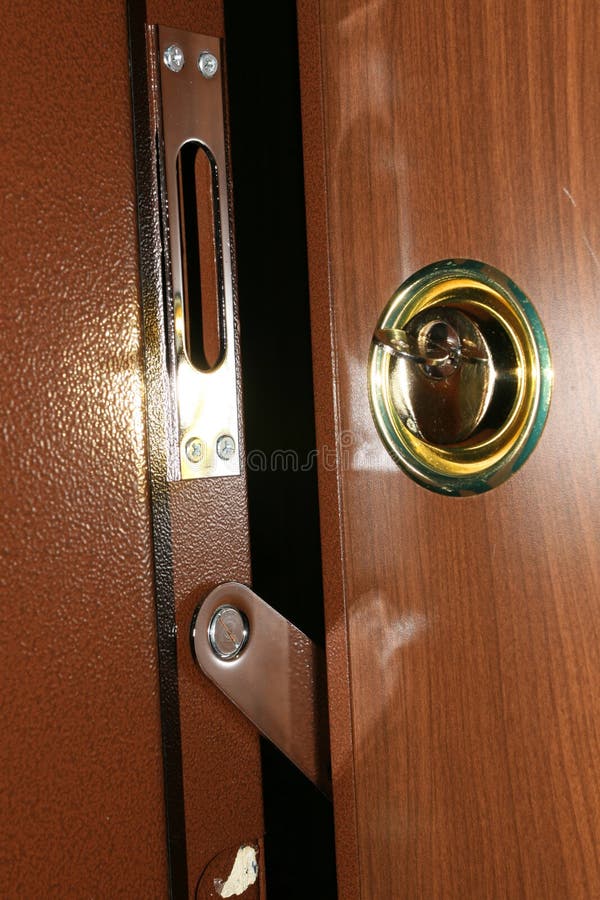 Decorative Steel Door Lock System Stock Image - Image of handle ...
