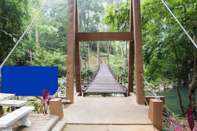 The hinged bridge. stock photo. Image of trees, tile - 84423398