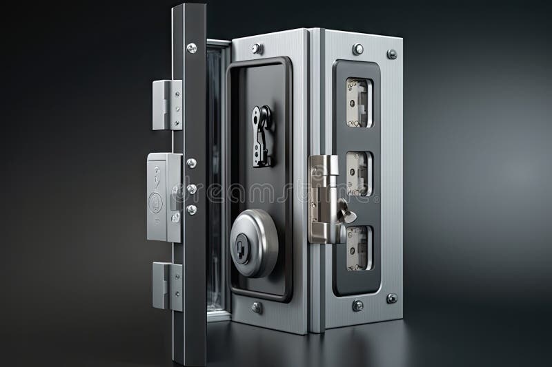 Hinged Door Lock in High-security Setting, with Multiple Additional ...
