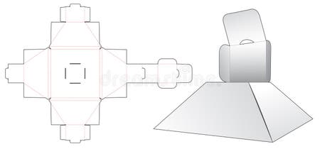 Hinged Pyramid Box Die Cut Template Design Stock Vector - Illustration ...