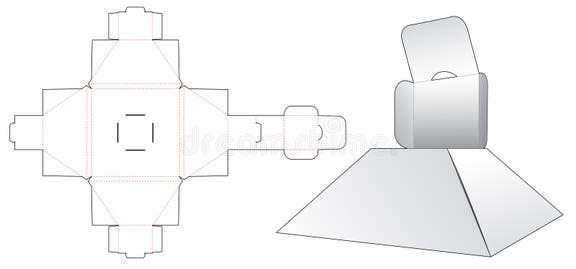 Hinged Pyramid Box Die Cut Template Design Stock Vector - Illustration ...