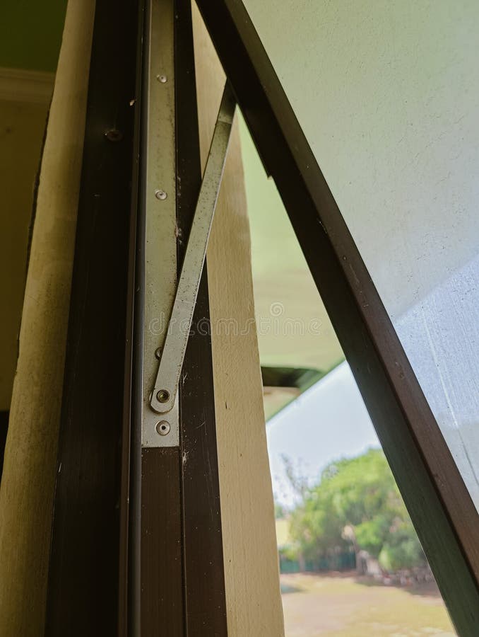 The Hinges on the Window are Open Stock Image - Image of wall, design ...
