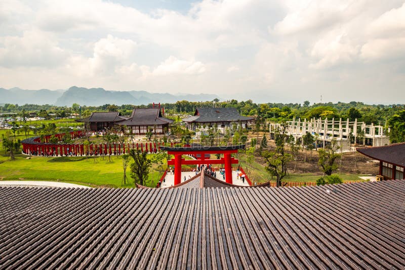 Hinoki Land in Chiangmai Province Stock Image - Image of building ...