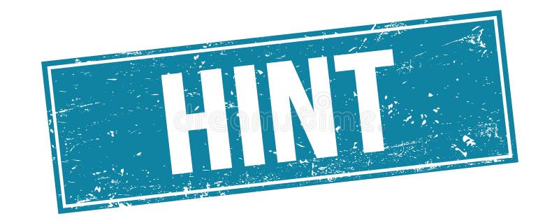 HINT Text on Blue Grungy Rectangle Stamp Stock Illustration ...
