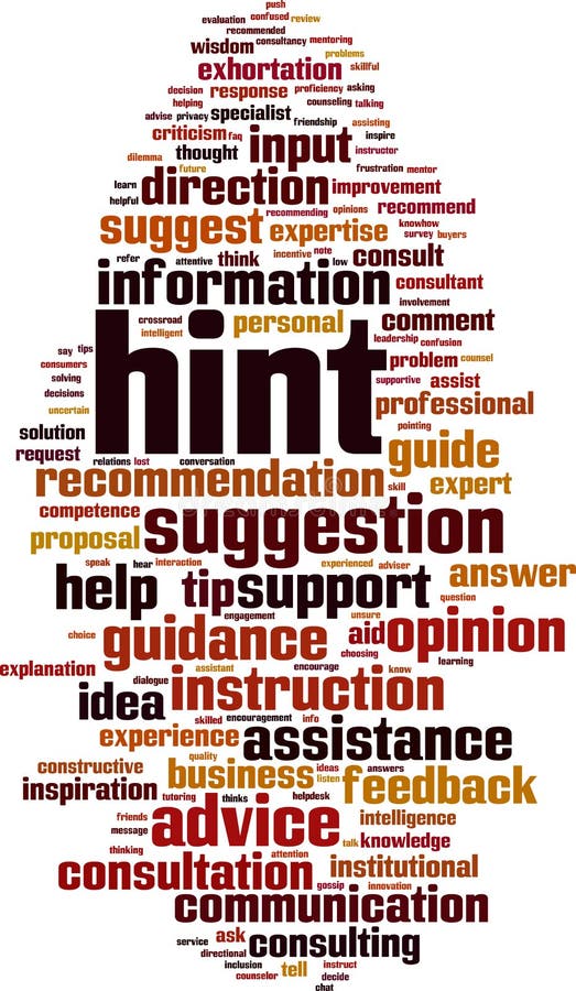 Hint word cloud stock vector. Illustration of exhortation - 167185159