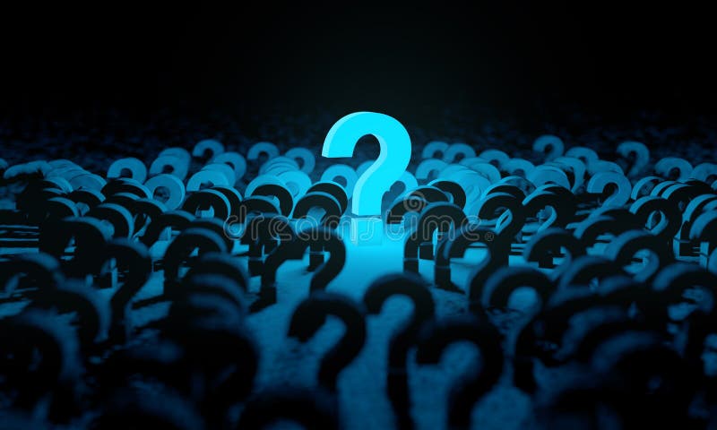 Hintergrund Mit Fragezeichen Und Dunkler Raum Oder Raum Stock Abbildung ...