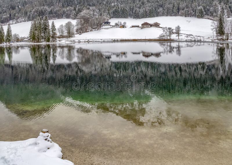Hintersee at winter time stock photo. Image of hintersee - 142037694